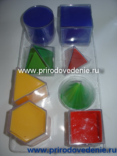 Набор прозрачных геометрических тел с разверткой (8 фигур)